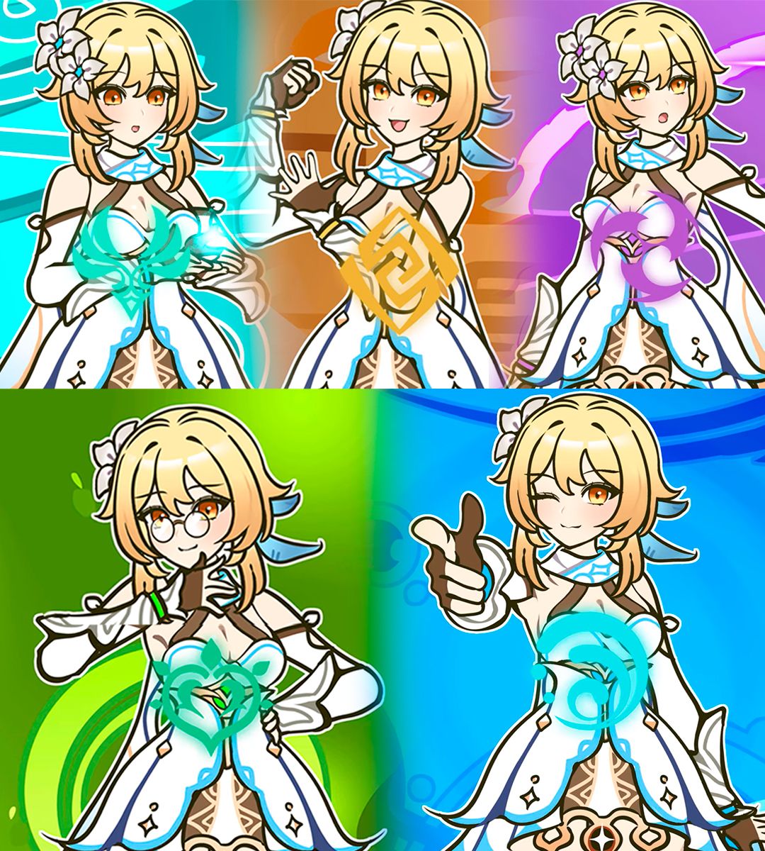 La hermosa Lumine con todos los elementos 🤭🫰 Genshin Impact | HoYoLAB