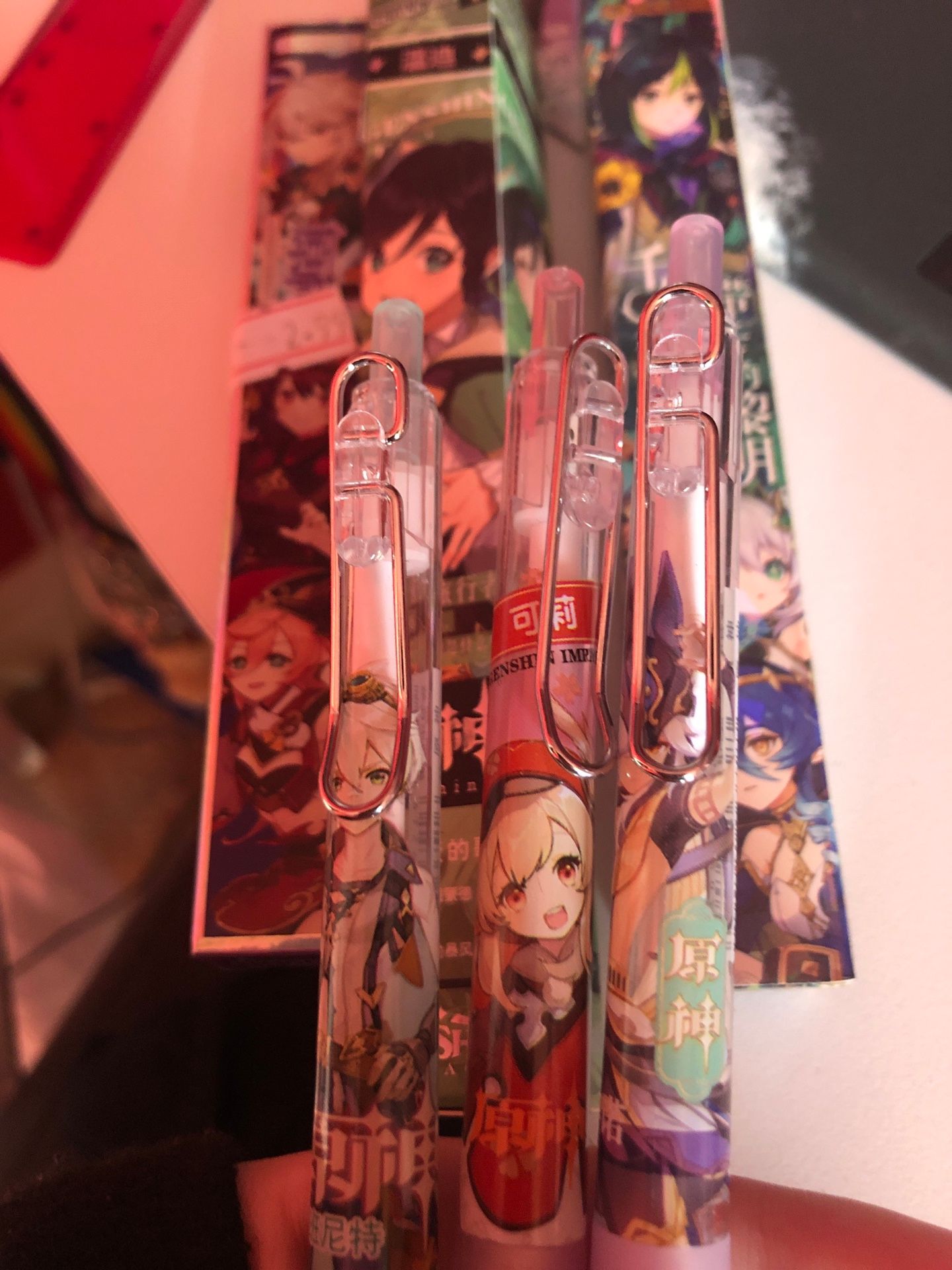 Got genshin pens in a random anime shop in Livingston Genshin Impact ...