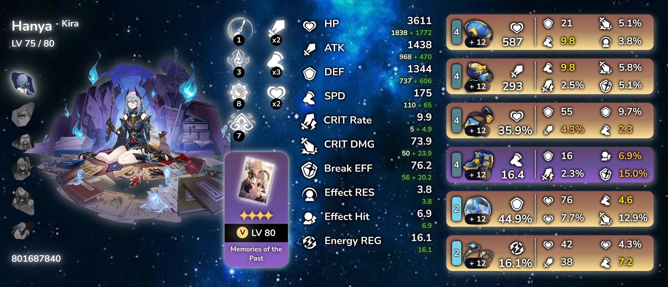 My Hanya build Honkai: Star Rail | HoYoLAB