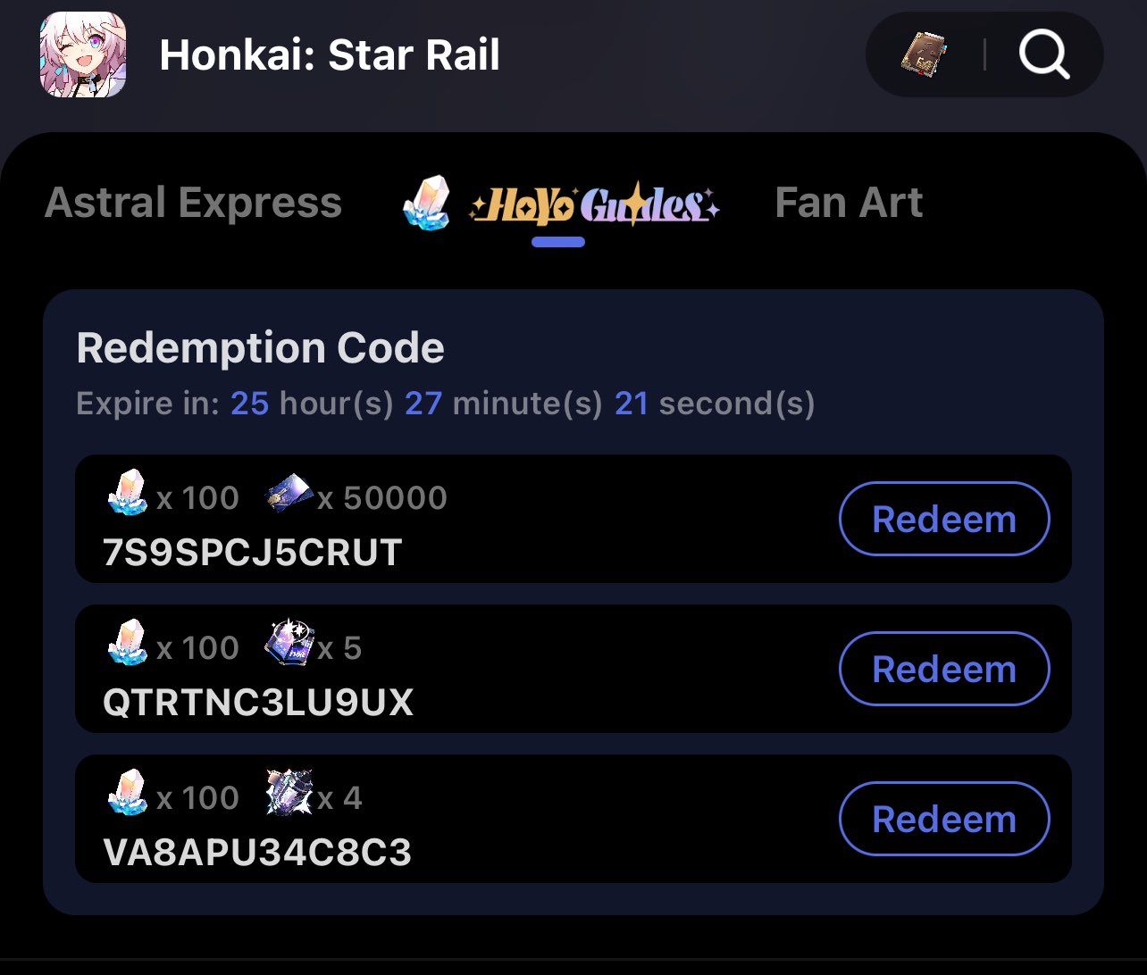 New Code Available Part 2 Honkai: Star Rail | HoYoLAB
