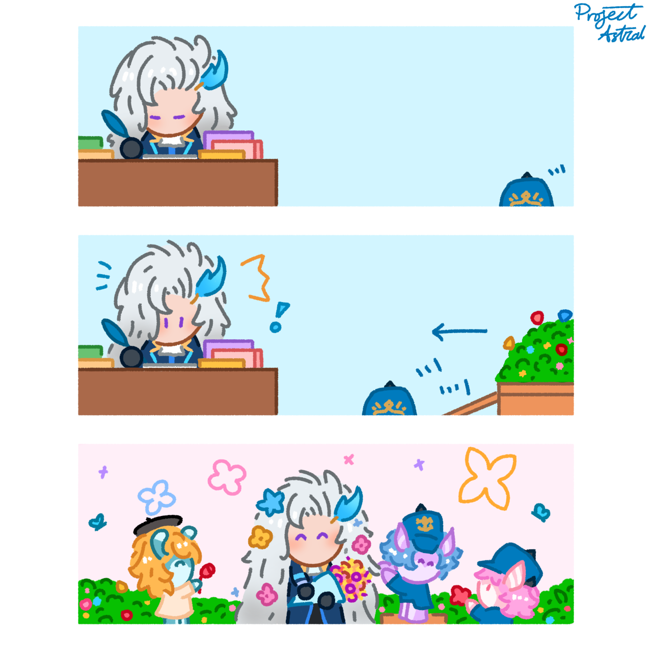 The Melusines love to put flowers in Neuvillette's hair!! Genshin ...