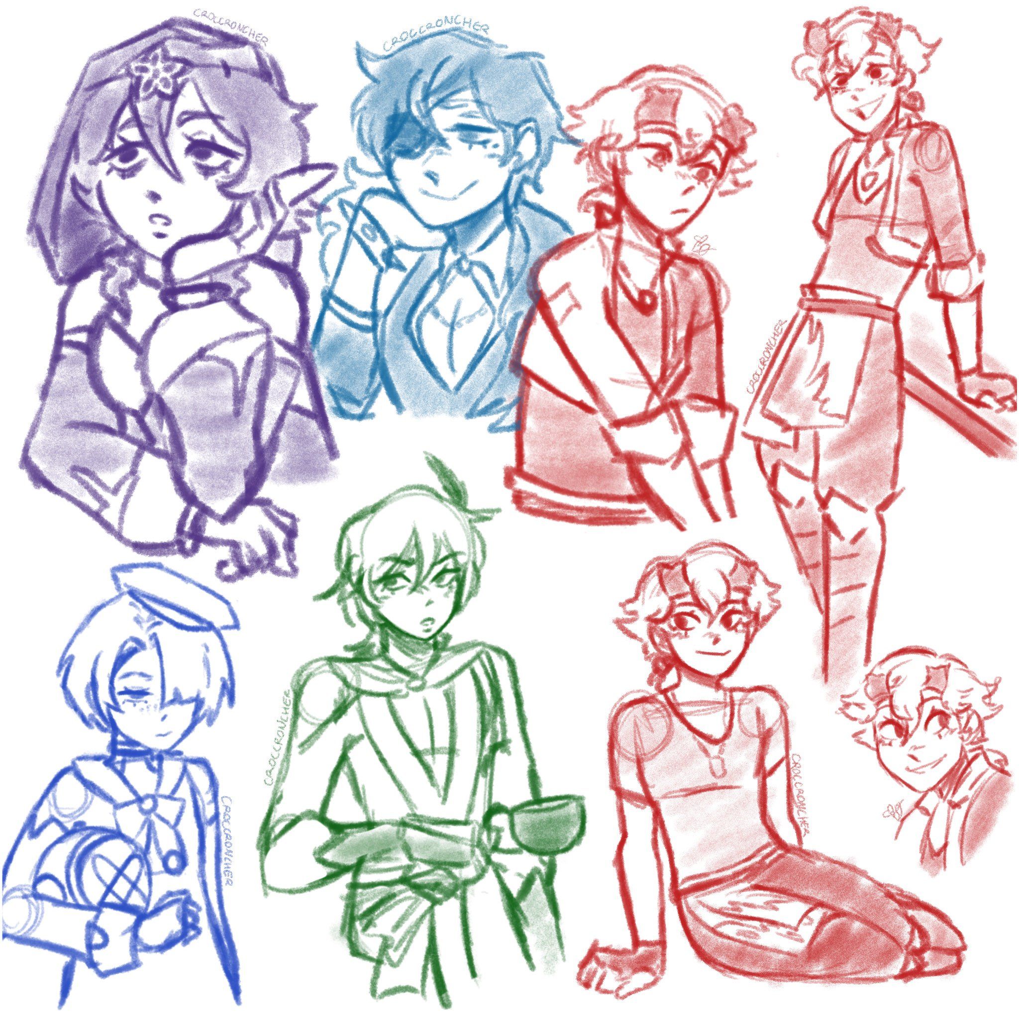 sketch page of my favorite character designs!! Genshin Impact | HoYoLAB