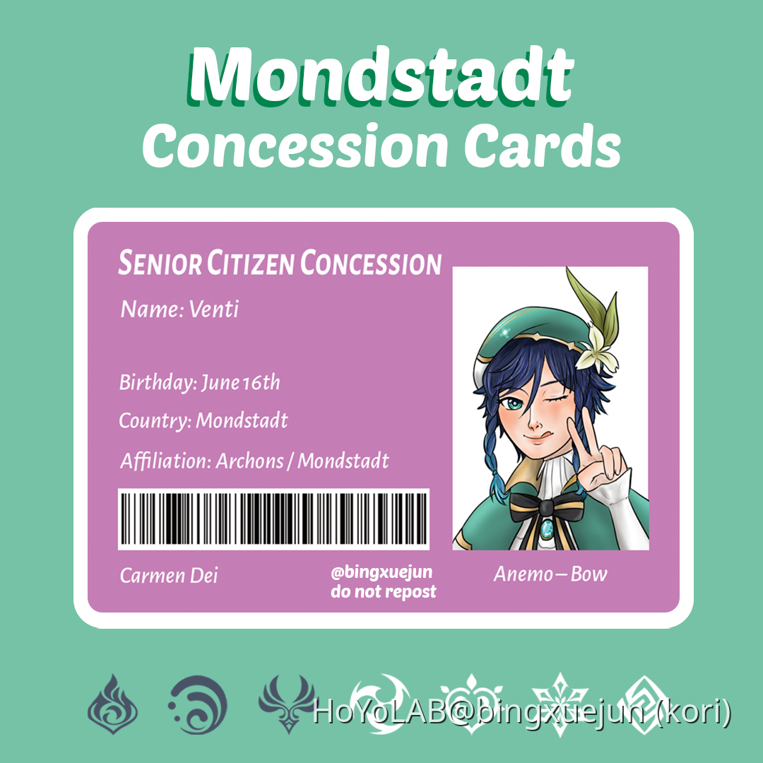 🍃🎐 Teyvat Concession Cards Part 1 — Mondstadt 🎐🍃 Genshin Impact | HoYoLAB