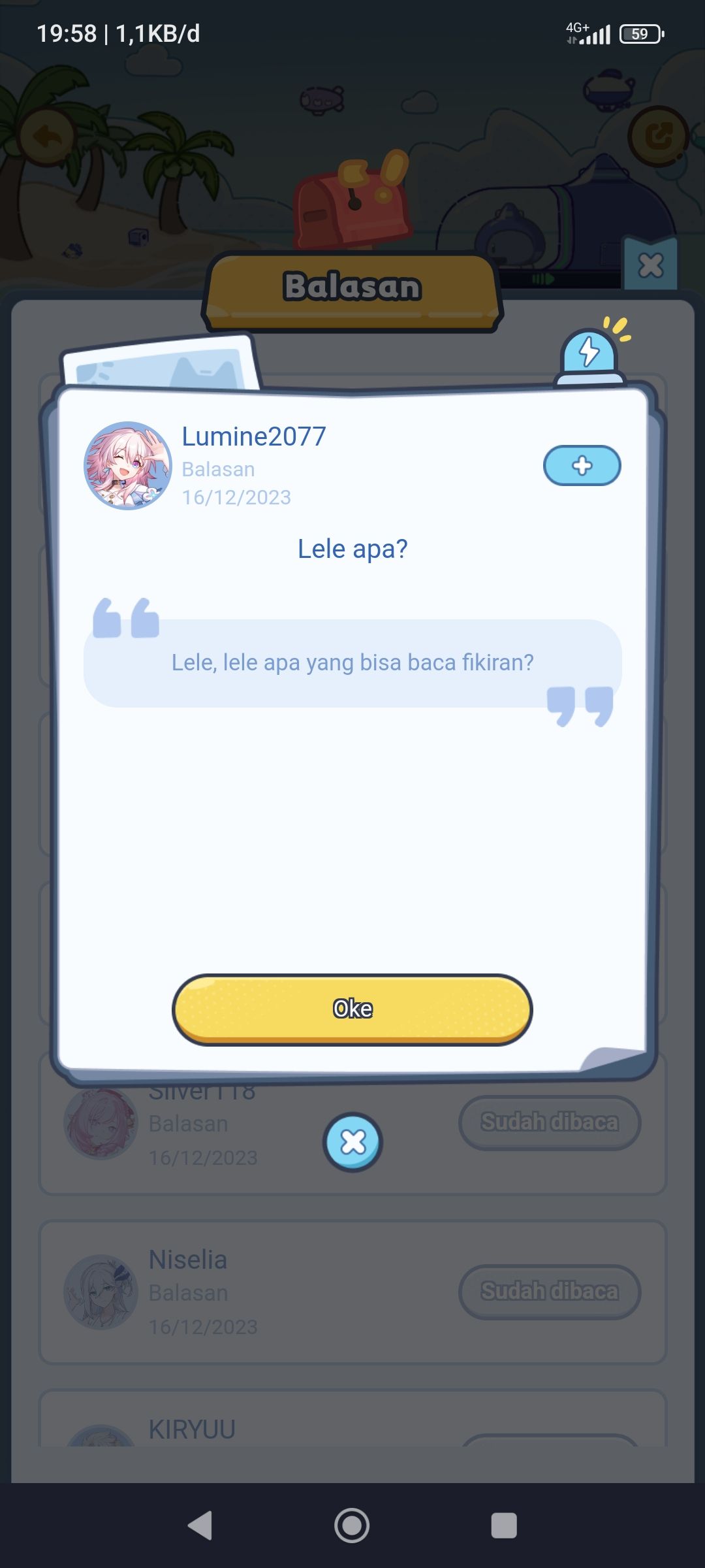 jawabannya adalah LELEpati xixixixi | HoYoLAB