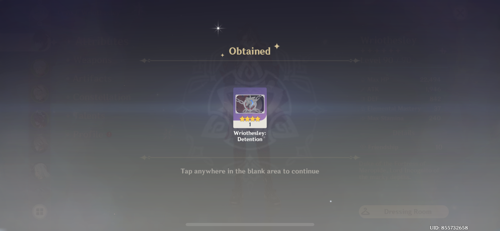 Got Wrio’s friendship card today Genshin Impact | HoYoLAB