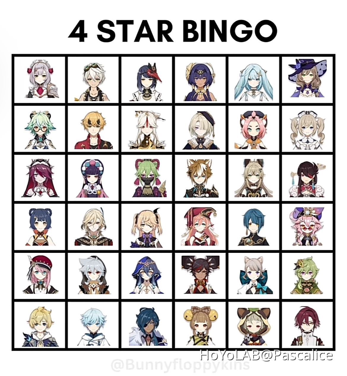4 star bingo! Genshin Impact | HoYoLAB