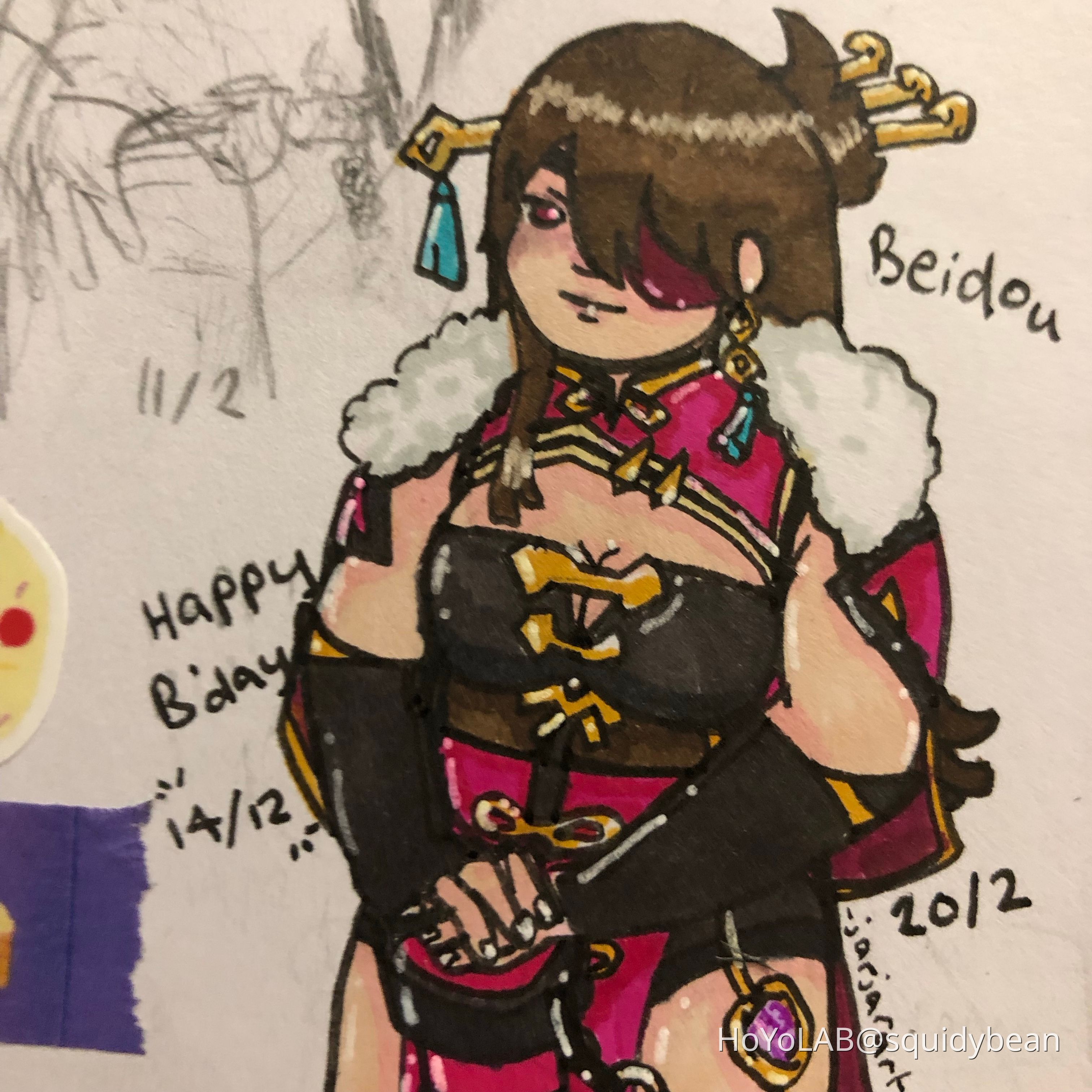 Beidou drawing Genshin Impact | HoYoLAB