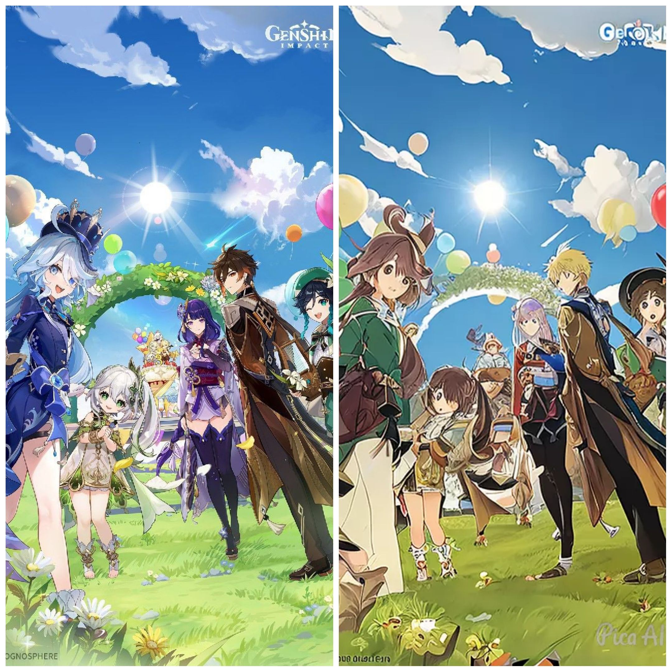 What Ai Generator did to the archons photo on the left | HoYoLAB