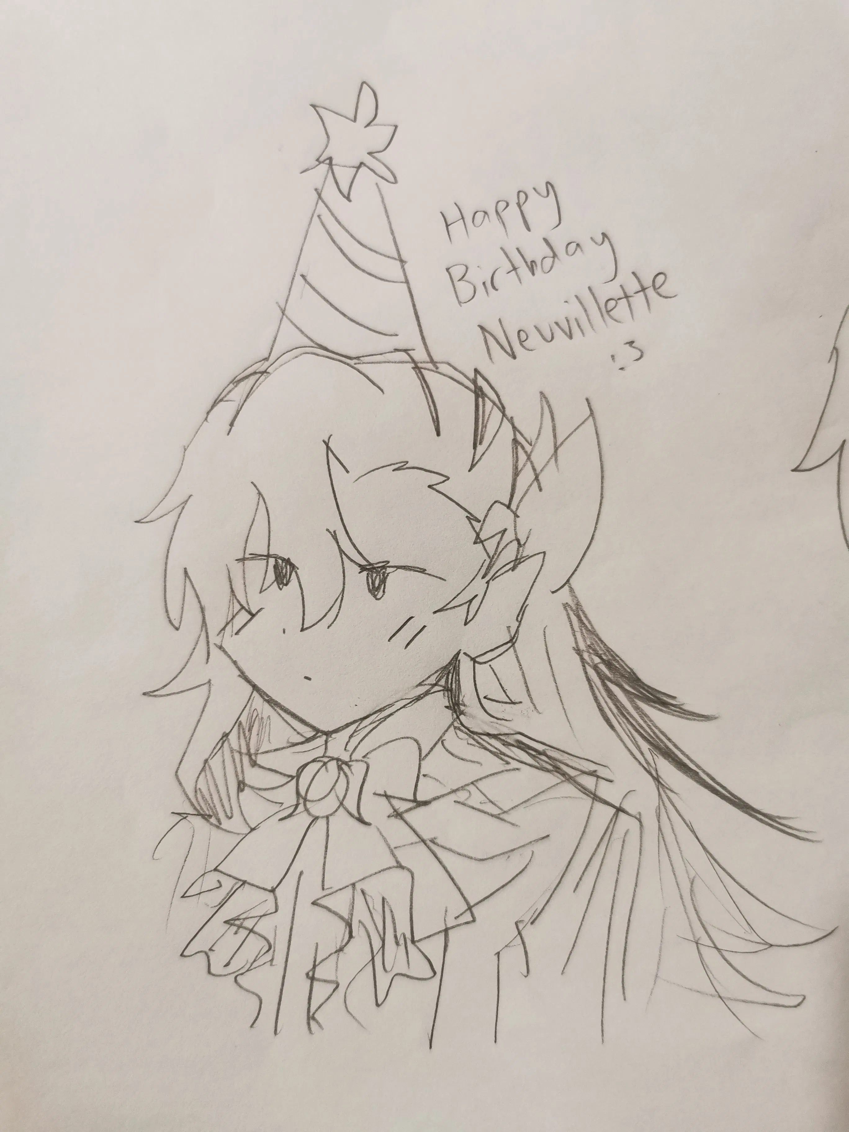 Happy birthday Neuvillette!!! (I was in a hurry)(A sketch) Genshin ...