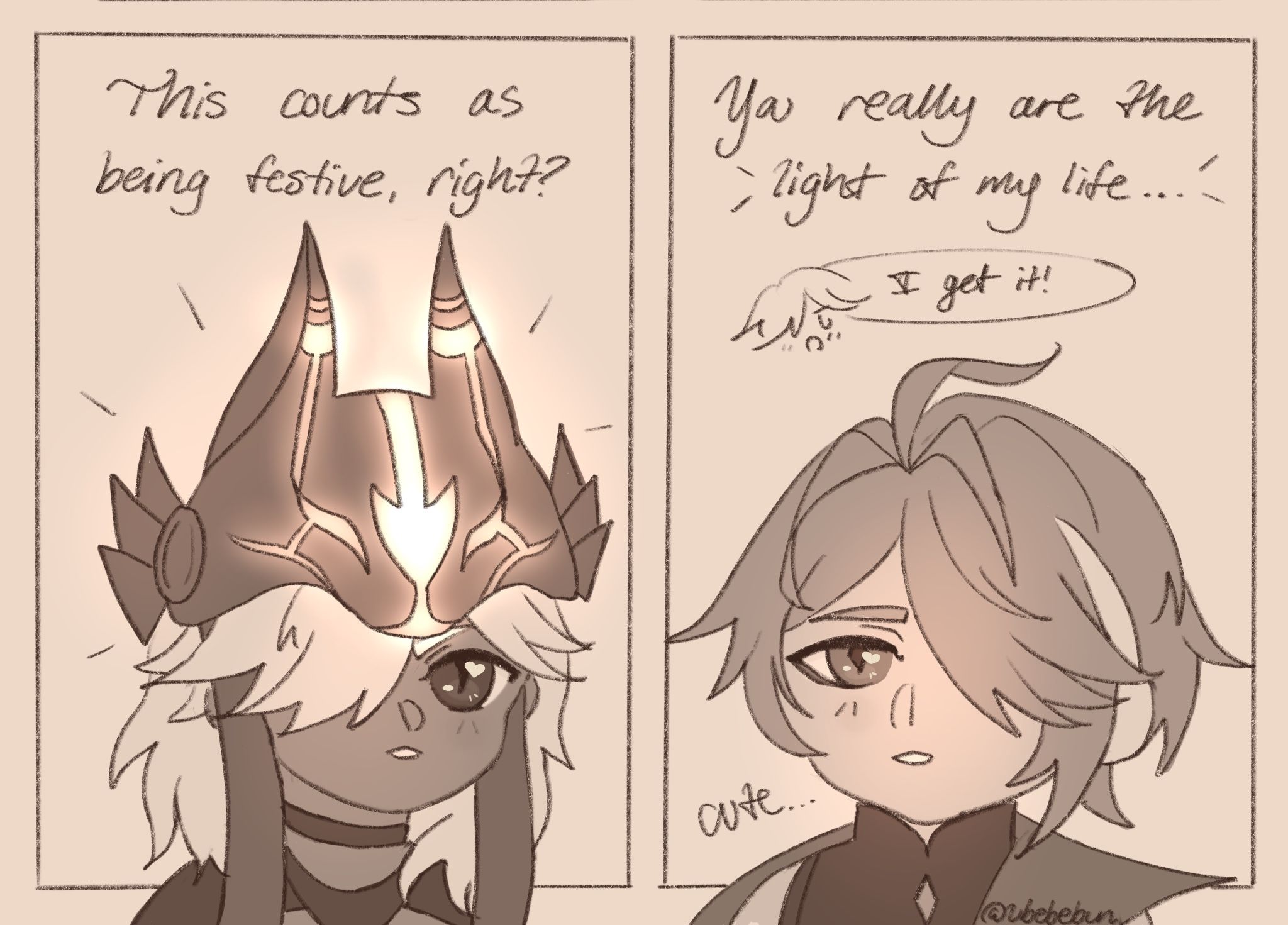 Cyno and Haitham during the holiday season Genshin Impact | HoYoLAB