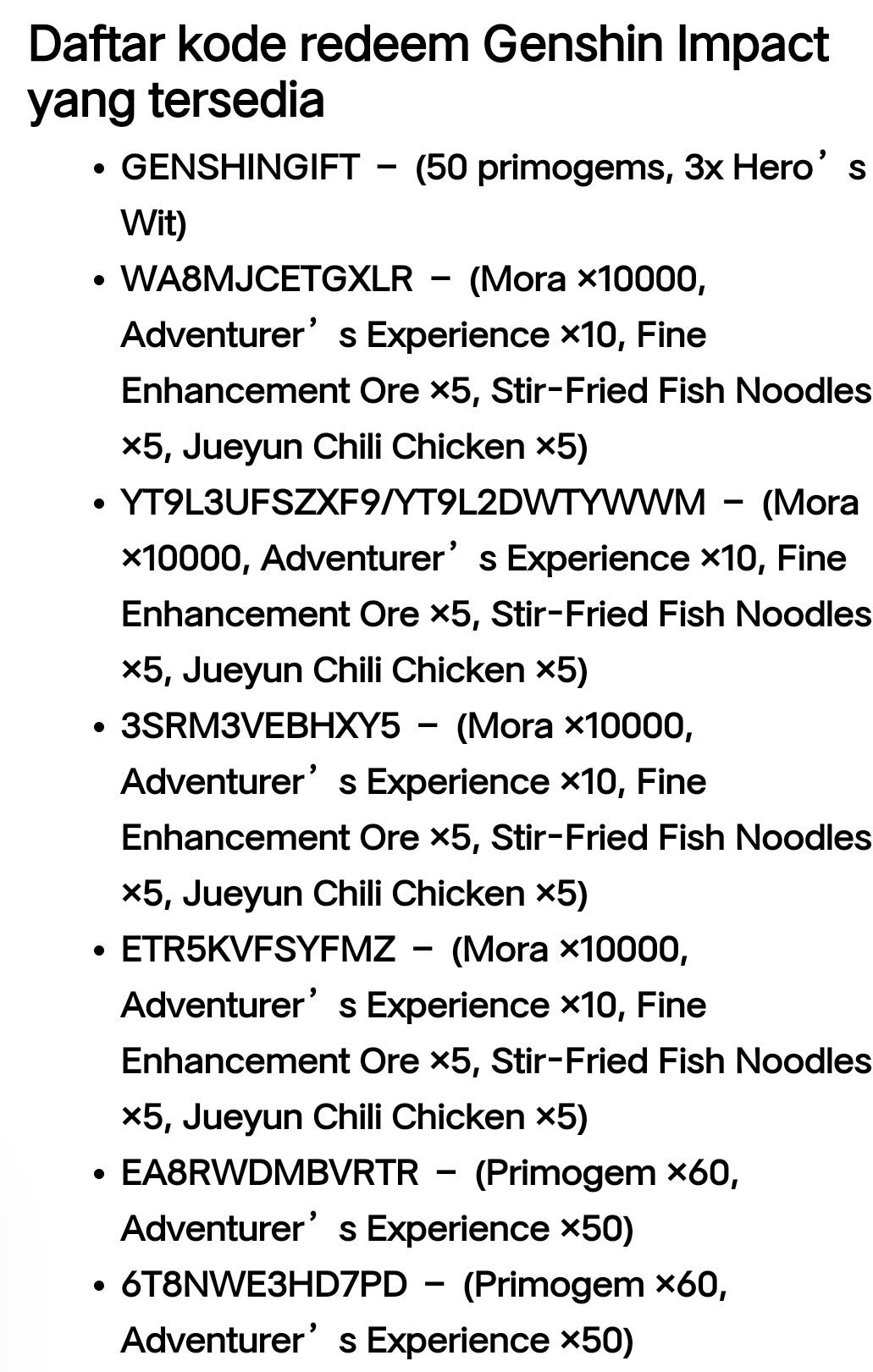 redeem code active Genshin Impact | HoYoLAB