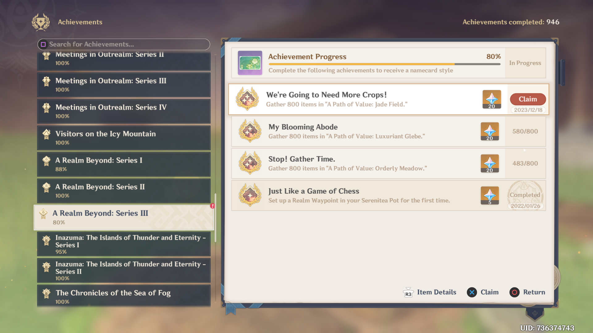 Achievement collecting Genshin Impact | HoYoLAB
