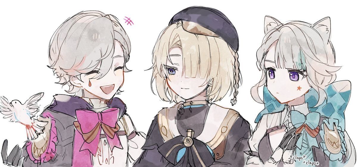 the three siblings MATCHING PFP! (not cropped sadly) Genshin Impact ...