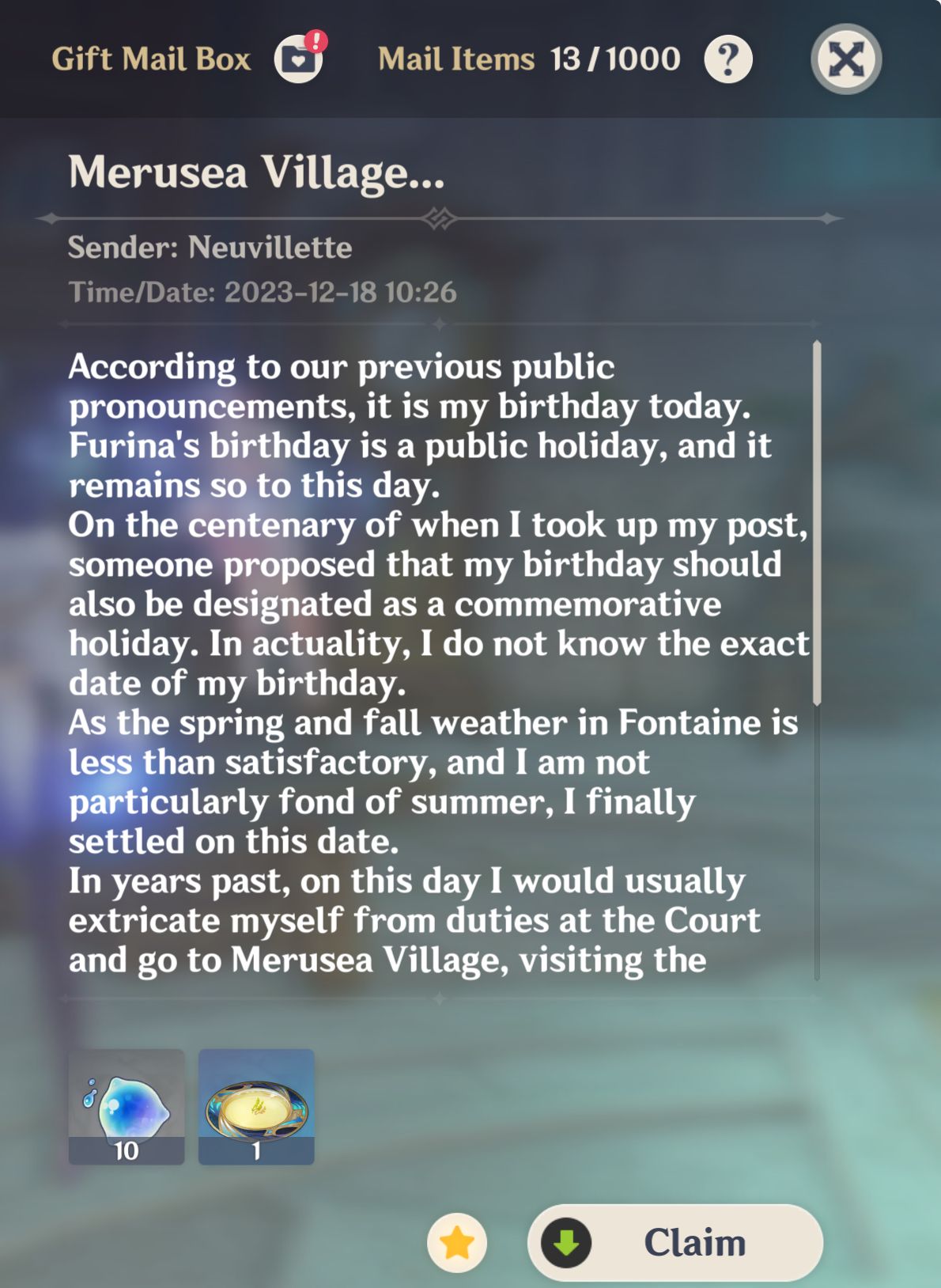 HAPPY BIRTHDAY MY HYDRO DRAGON OTTER POOKIE WOOKIE MEOW 💙🩵🤍🩶 Genshin ...