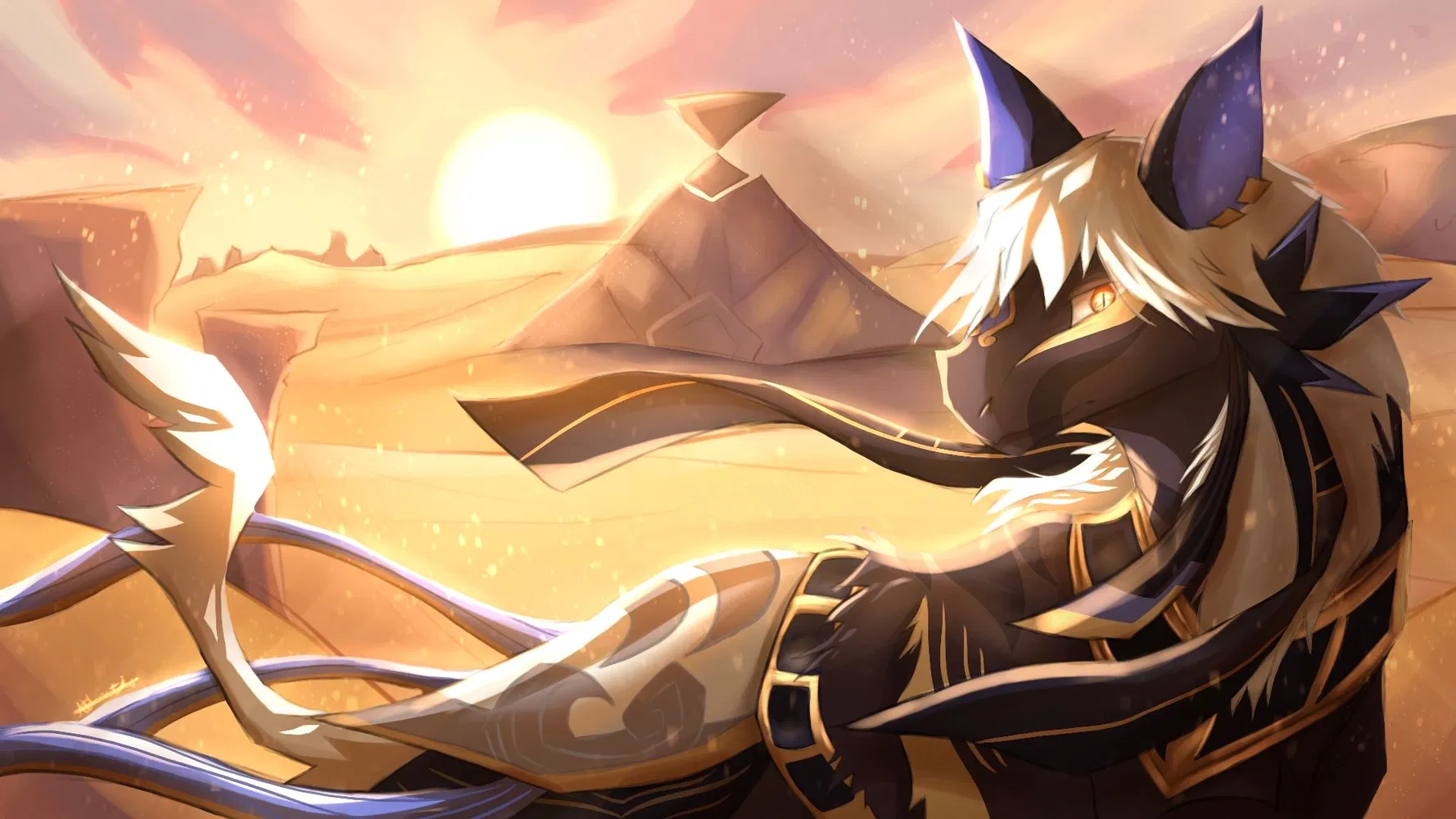 Cyno drawing with low effort background Genshin Impact | HoYoLAB