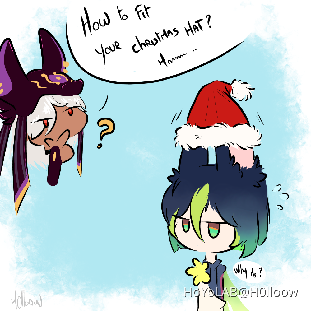 Hmmm....How to fit your christmas hat ? Genshin Impact | HoYoLAB