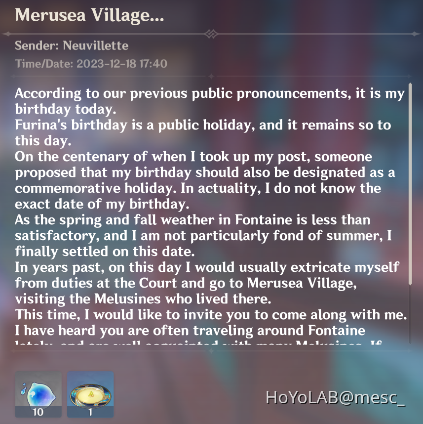 happy birthday neuvillette! Genshin Impact | HoYoLAB