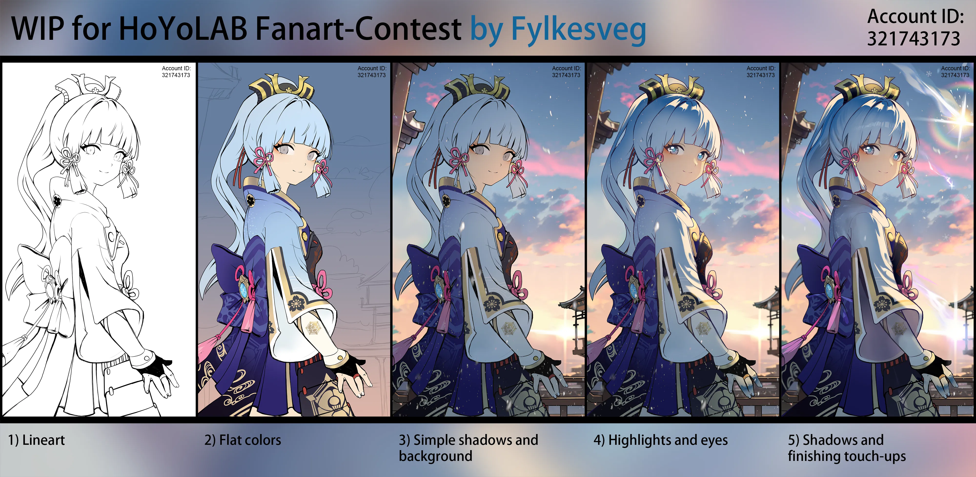 "Frostflake Heron" Kamisato Ayaka Fan Art Contest Entry - Fylkesveg ...