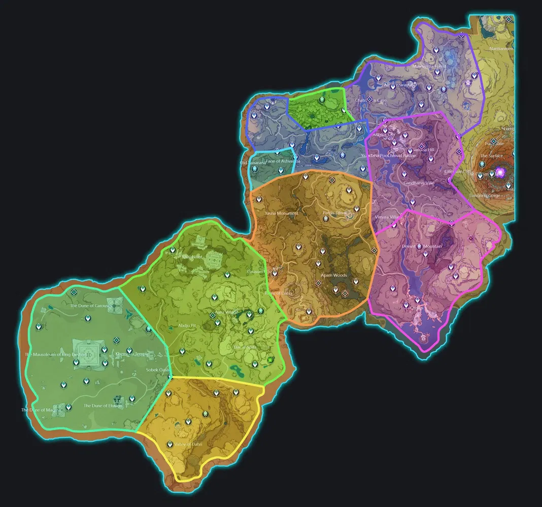 Границы областей регионов Genshin Impact | HoYoLAB