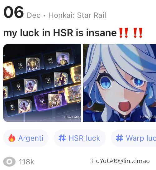 my insane HSR luck E2 ARGENTI F2P‼️😱 Honkai: Star Rail | HoYoLAB