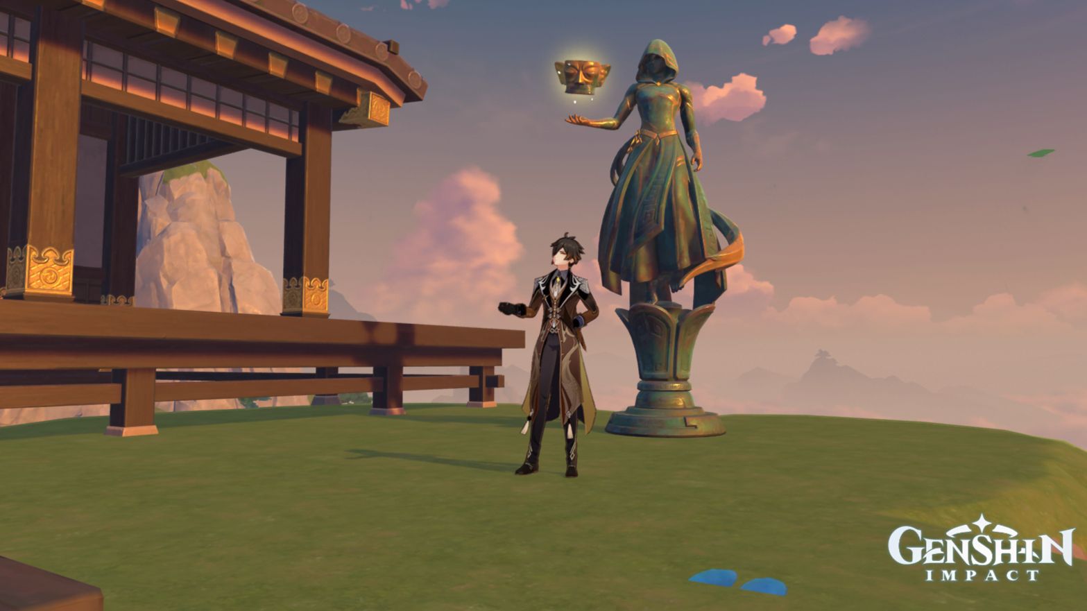 Me, admiring my Morax statue while I wait around to make pulls Genshin ...