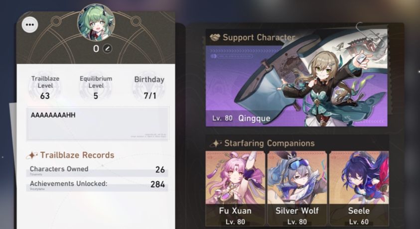 Definitely nothing wrong with my profile- Honkai: Star Rail | HoYoLAB