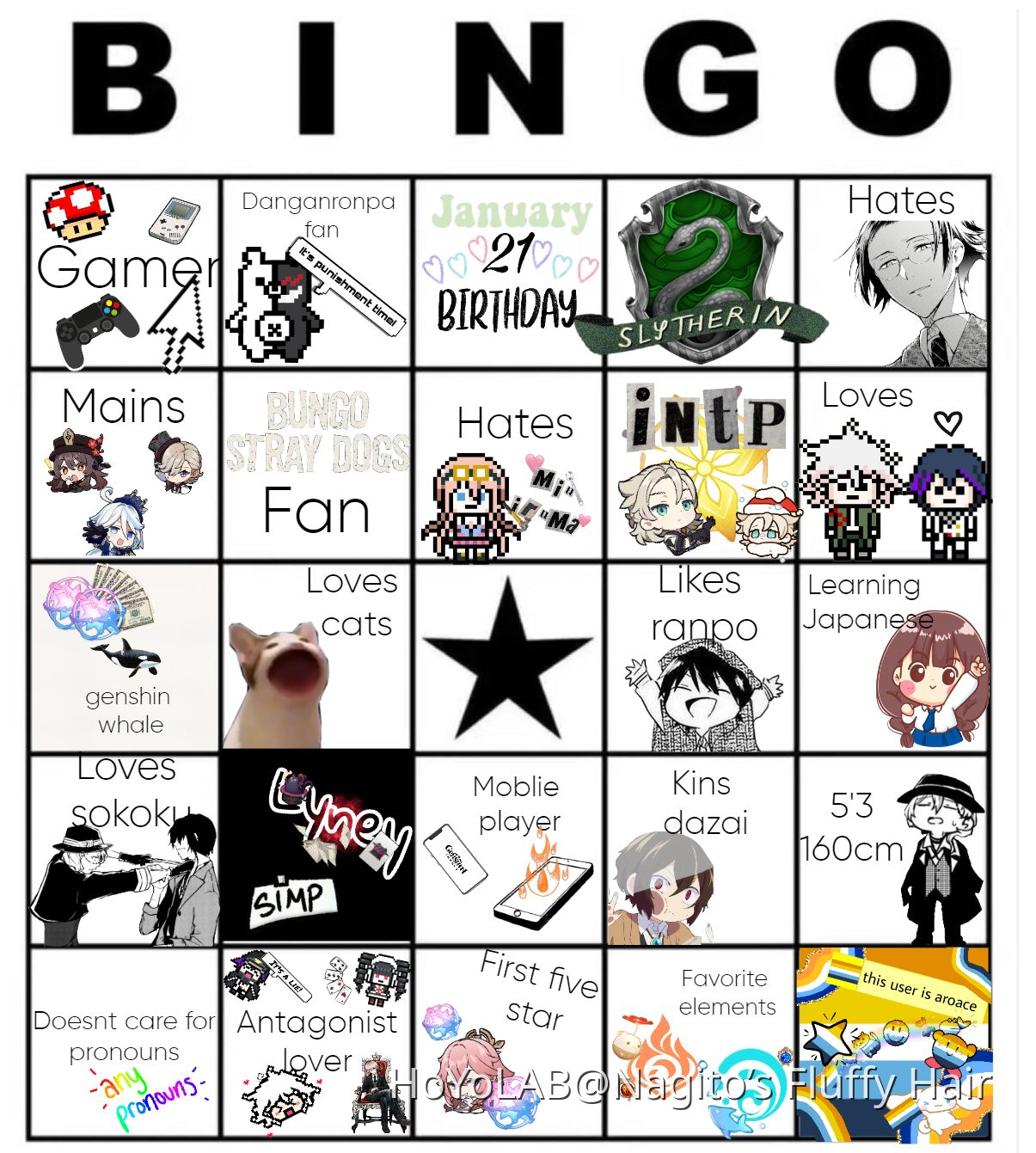My bingo card! | HoYoLAB