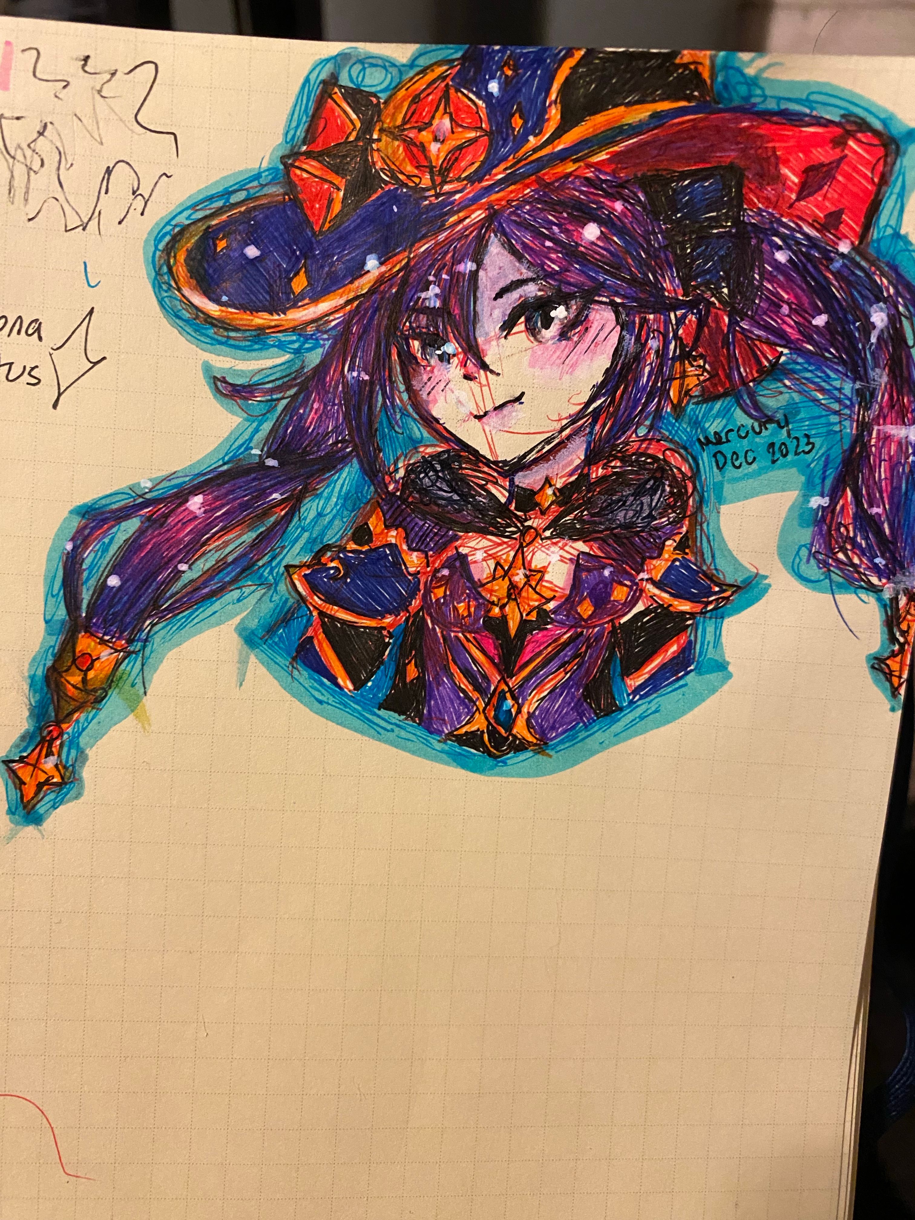Mona Fanart because I got her and I am happy :D Genshin Impact | HoYoLAB