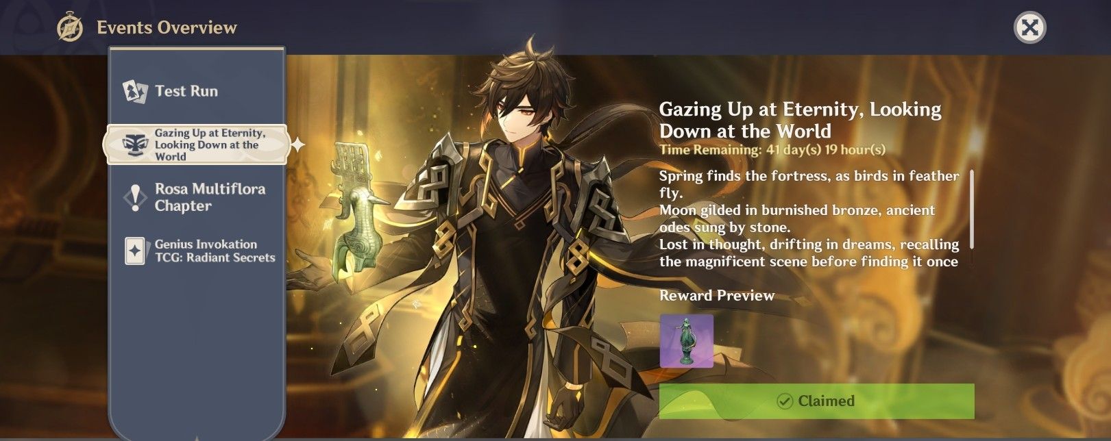 Zhongli free tea pot Statue Genshin Impact | HoYoLAB