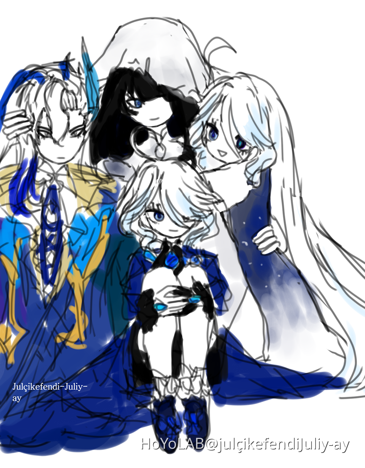 Egeria, Focalors, Neuvillette and Furina💧💙⚖️ Genshin Impact | HoYoLAB