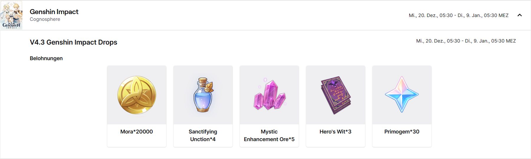 Twitch drops for Genshin Impact Genshin Impact | HoYoLAB