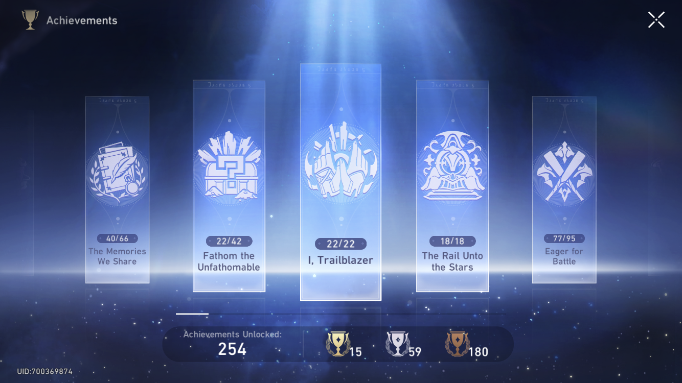 My achievements in hsr so far Honkai: Star Rail | HoYoLAB