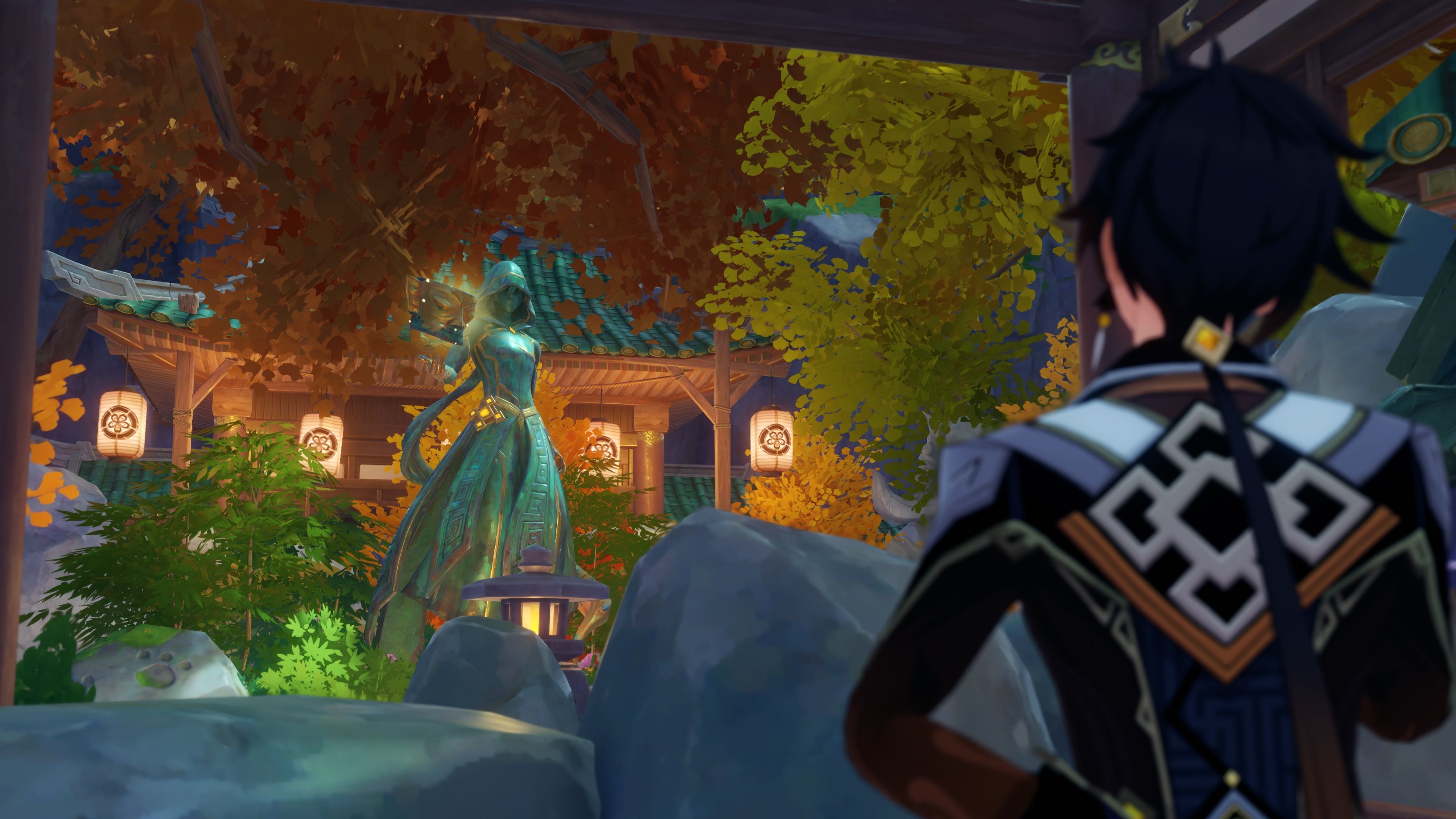 I made a special place with the new Rex Lapis statue. Genshin Impact ...