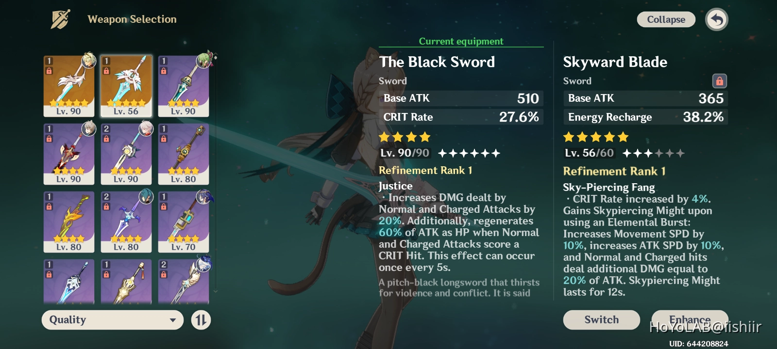 Which sword is best for anemo infusion c6 lynette as a dps Genshin ...