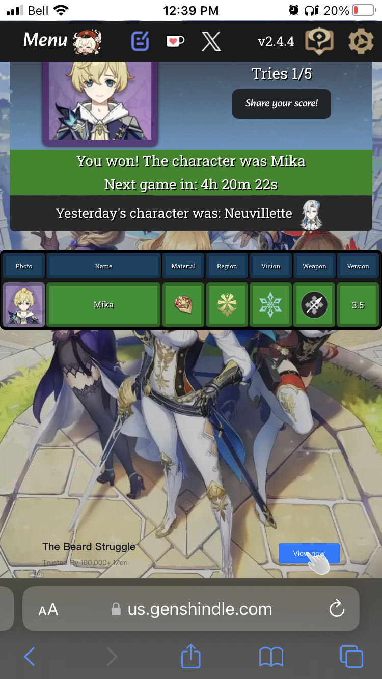 Guessed mika every day till he came home Genshin Impact | HoYoLAB