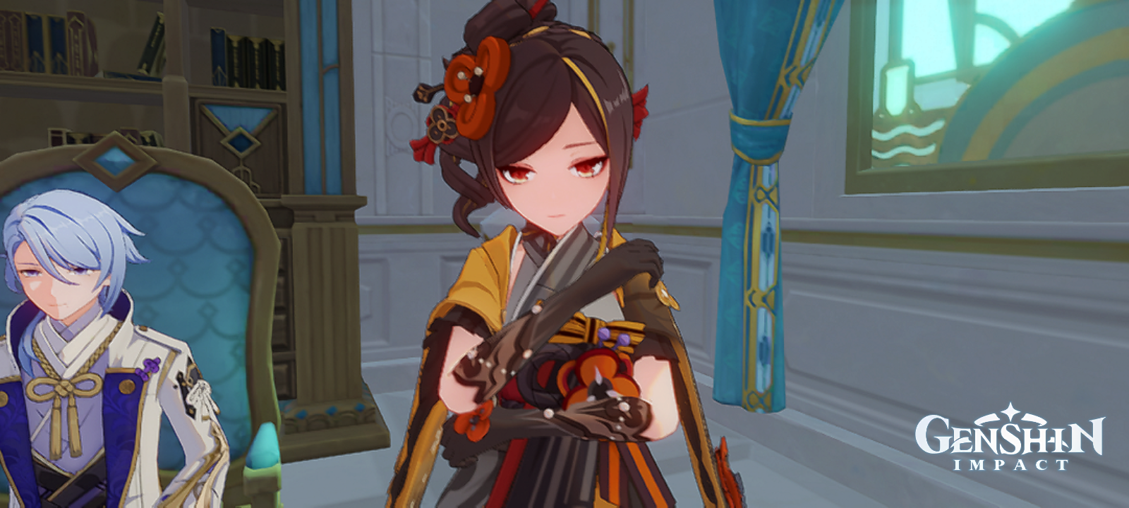 Chiori, Kamisato Ayato and Charlotte📸 ️ Genshin Impact | HoYoLAB