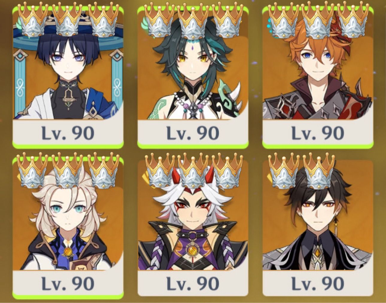 My current crowned character’s builds Genshin Impact | HoYoLAB