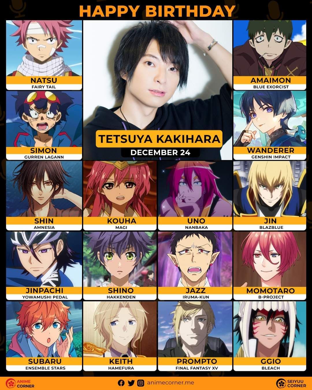 #Genshin HAPPY BIRTHDAY 🎉 KAKIHARA TETSUYA (柿原 徹也) - CV của KẺ LANG THANG :3 Genshin Impact ...