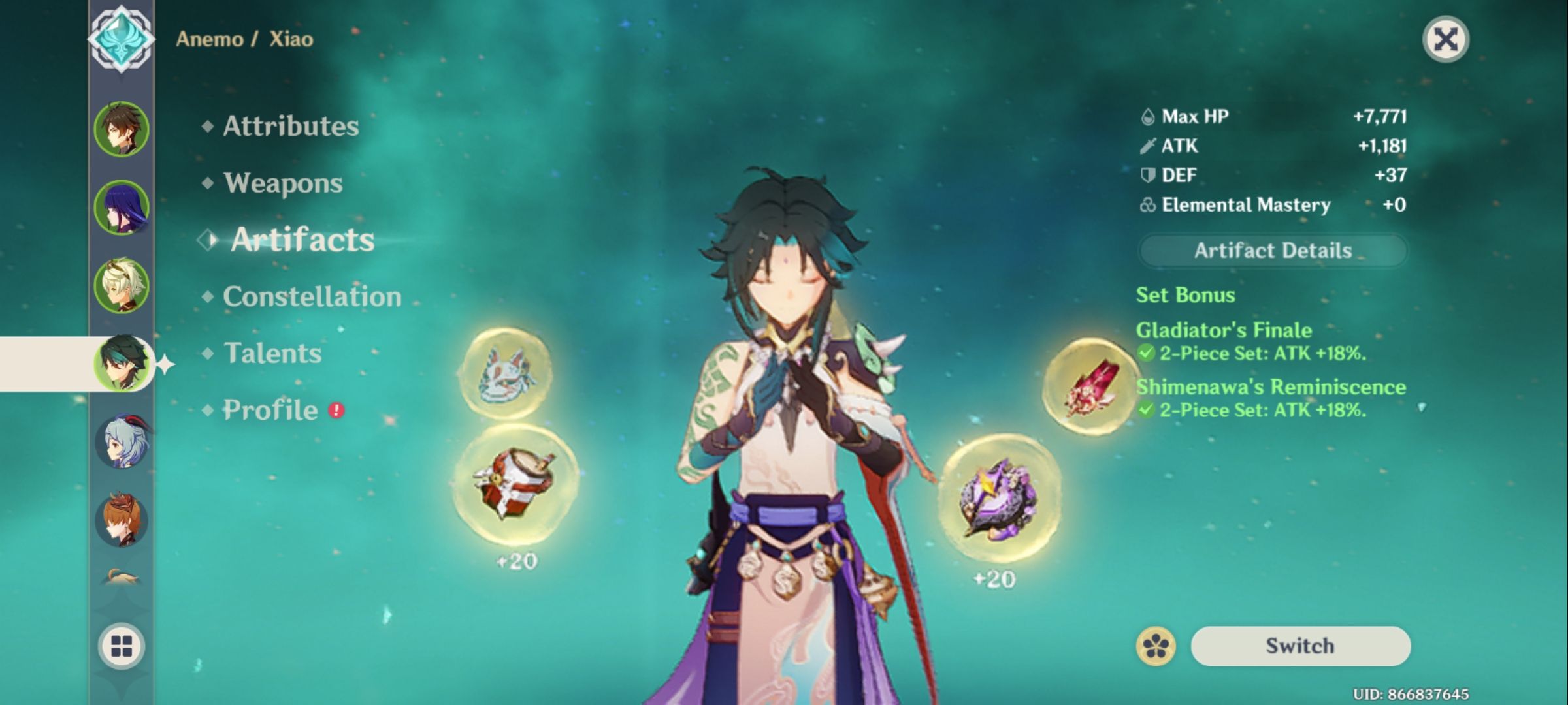 I think soo this stats are not good for my f2p xiao but it's better ...