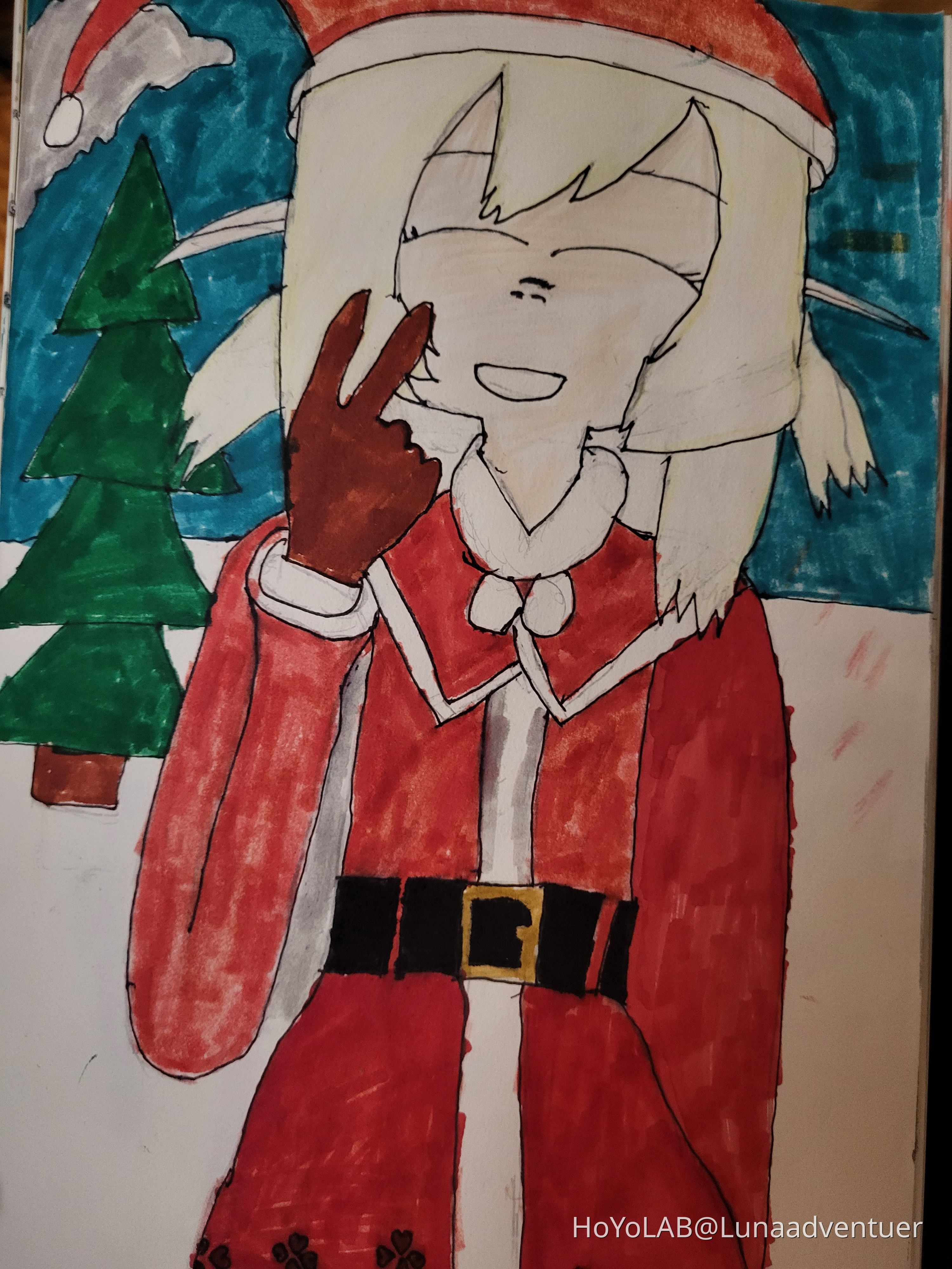 Merry Christmas and here's my finished klee drawing Genshin Impact ...