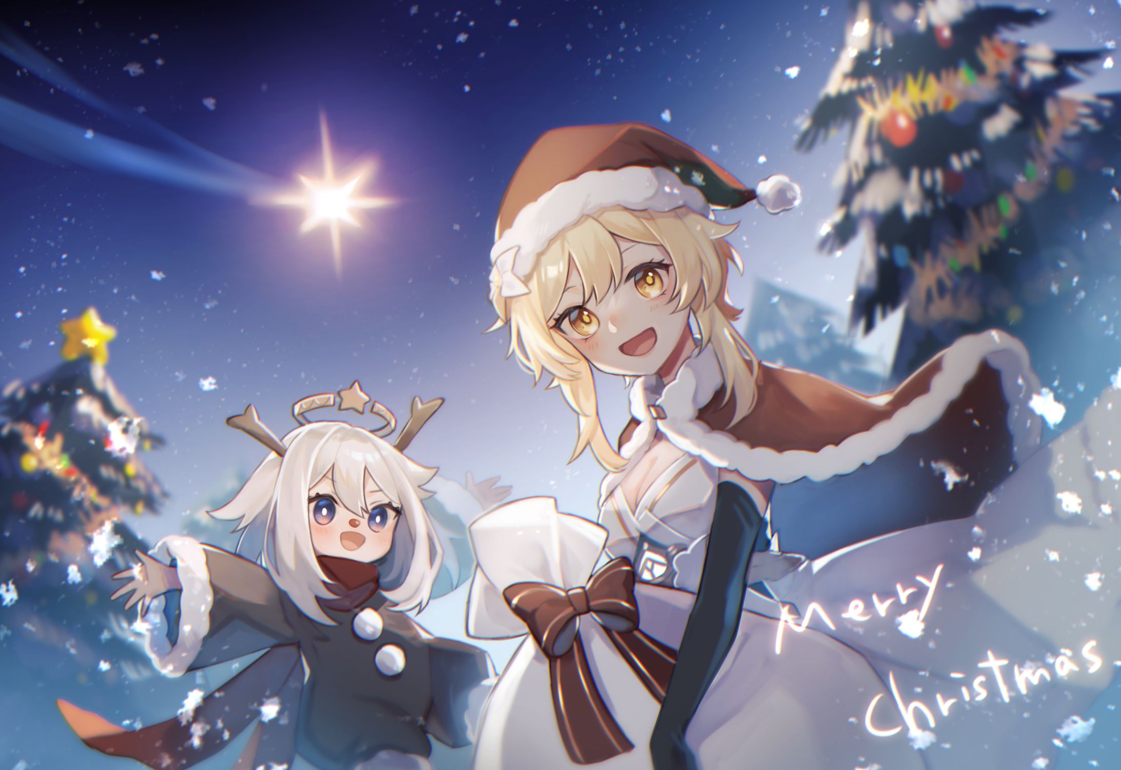 MERRY CHRISTMAS!!! 🎄 ️ (artist credit: @kkn0kk [with link ⬇️[) Genshin ...