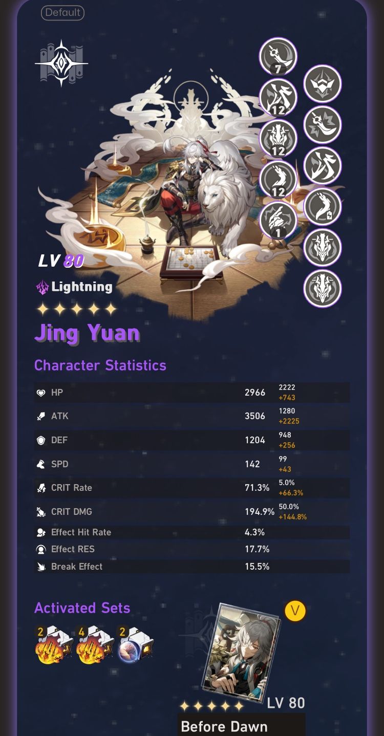 Pretty happy with my Jing Yuan Build Honkai: Star Rail | HoYoLAB