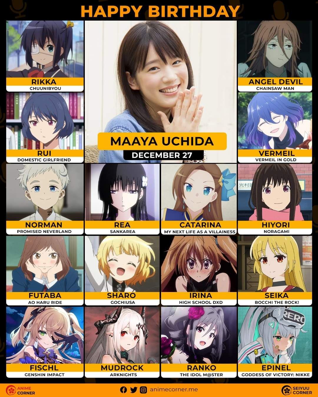 #Genshin HAPPY BIRTHDAY 🎉 UCHIDA MAAYA (内田 真礼) - CV của FISCHL :3 Genshin Impact | HoYoLAB