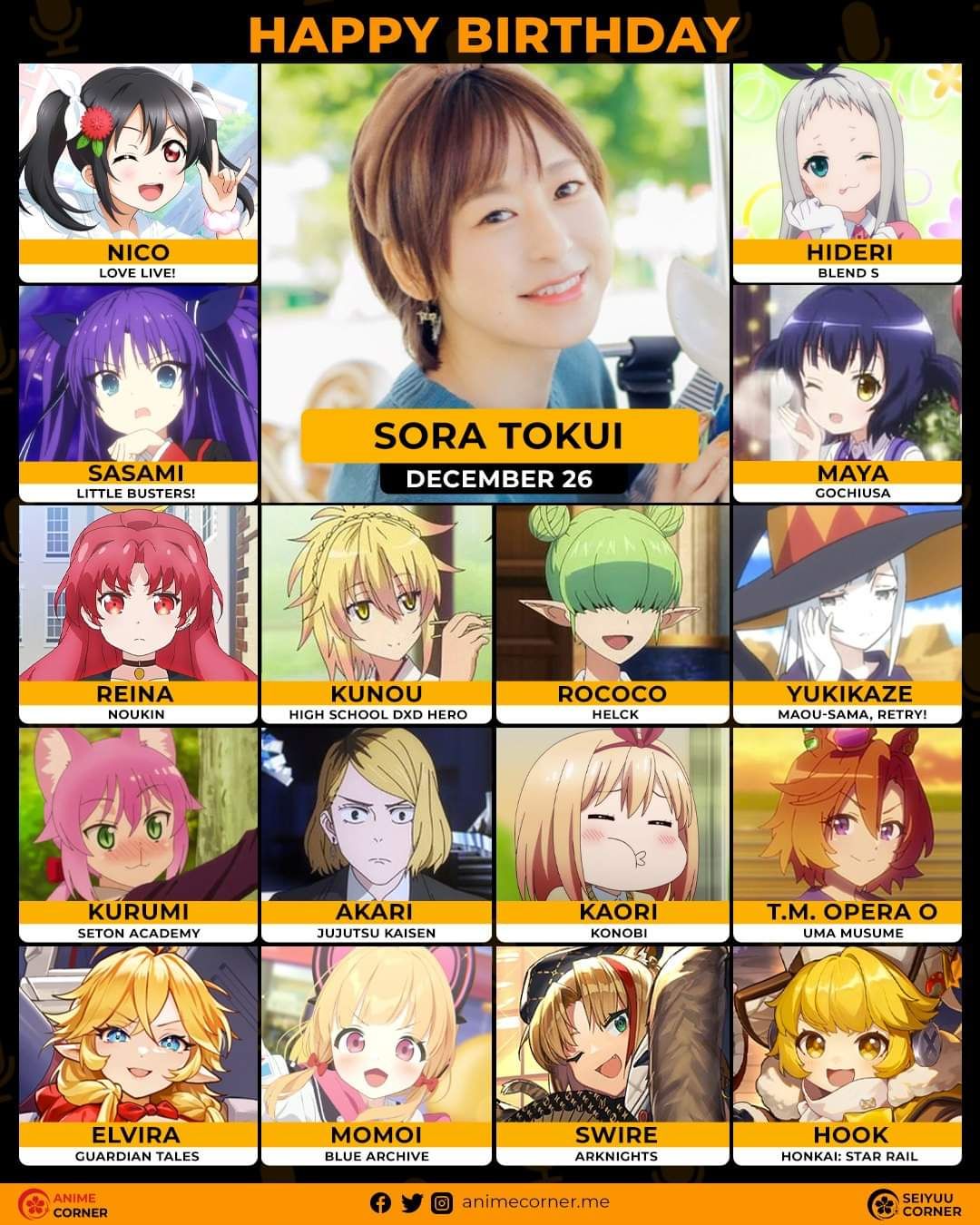#HSR HAPPY BIRTHDAY 🎉 TOKUI SORA (徳井 青空) - CV của NGÀI HOOK ĐEN TỐI 🗿 ...