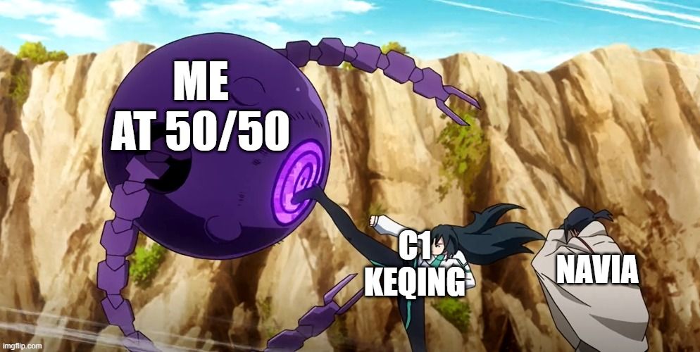 Me trying to get Navia in the current banners be like Genshin Impact ...