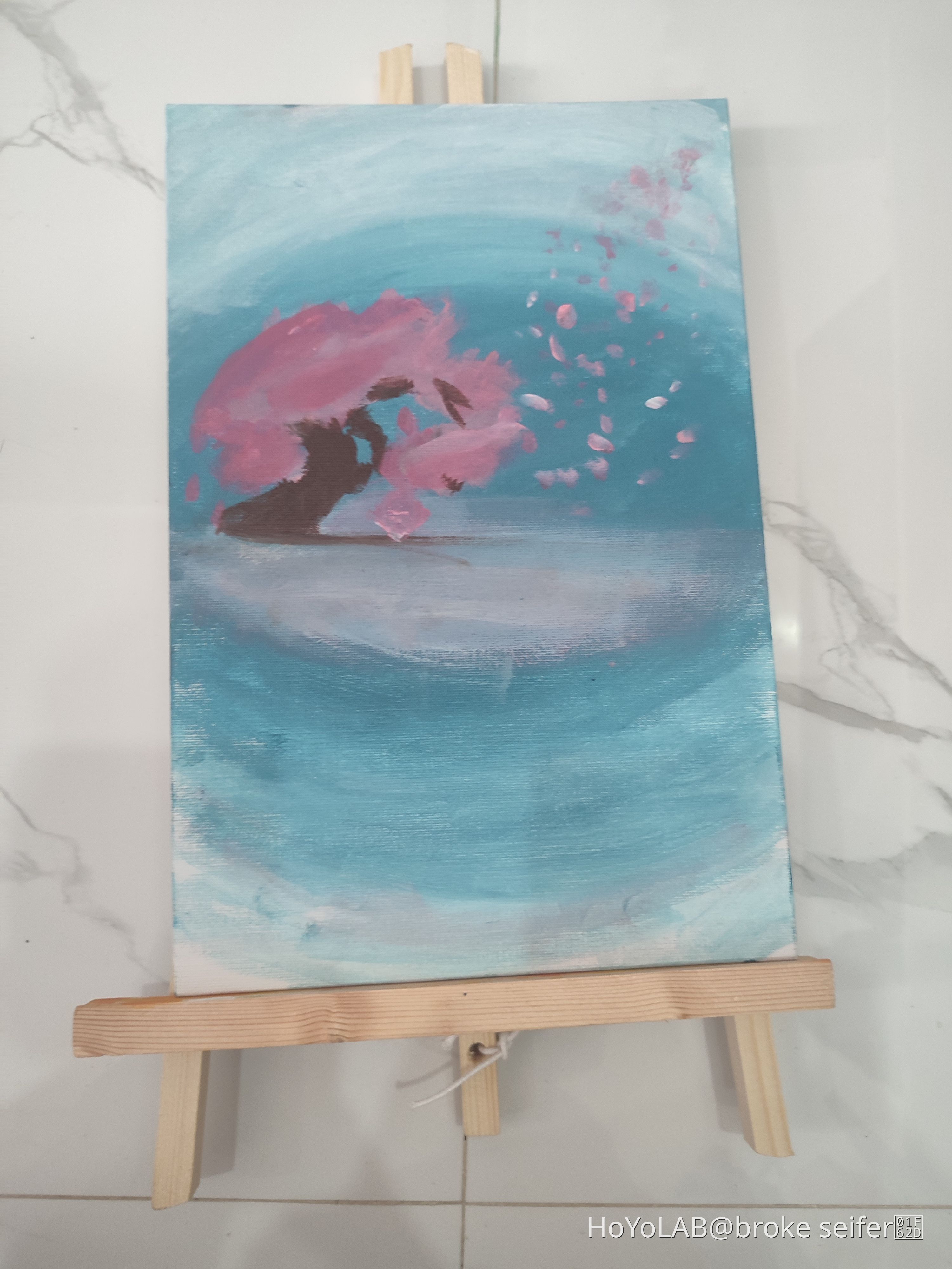 I painted the Sacred sakura tree from Raiden Shogun's Domain Genshin ...