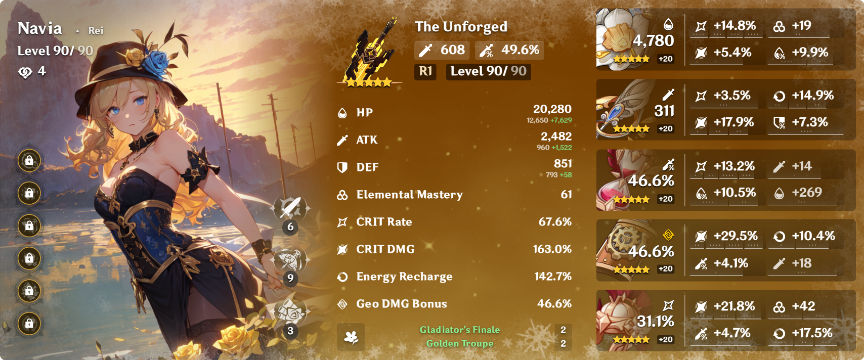 My Stat Navia (Temporary) Genshin Impact | HoYoLAB