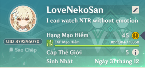 Tài khoản của tôi đã tròn 1 năm rùi 🥰 Genshin Impact | HoYoLAB