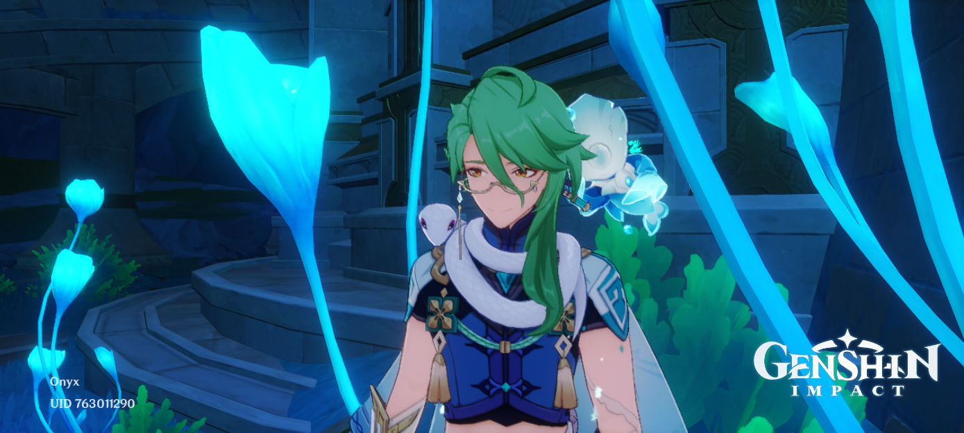 Awh, he looks so pretty in this light!🩵💙💚 Genshin Impact | HoYoLAB