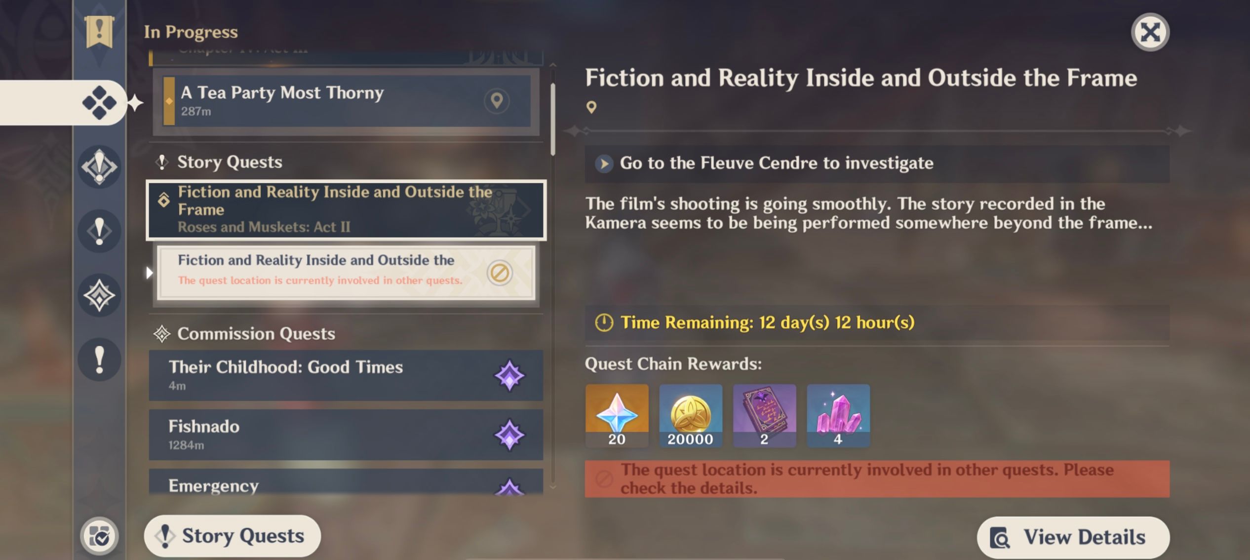 TFW a daily commission takes precedence over a time-limited event ...